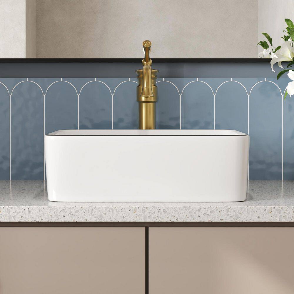 Reviews for DEERVALLEY Liberty 16 in. Rectangular Ceramic Bathroom ...