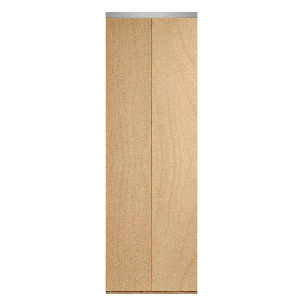 Impact Plus 32 in. x 84 in. Smooth Flush Stain Grade Maple Solid Core MDF Interior Closet Bi ...