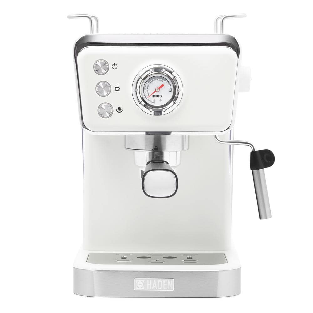 HADEN Barista Brew 7 Cup Ivory/Chrome Espresso Machine with 20 Bar ...