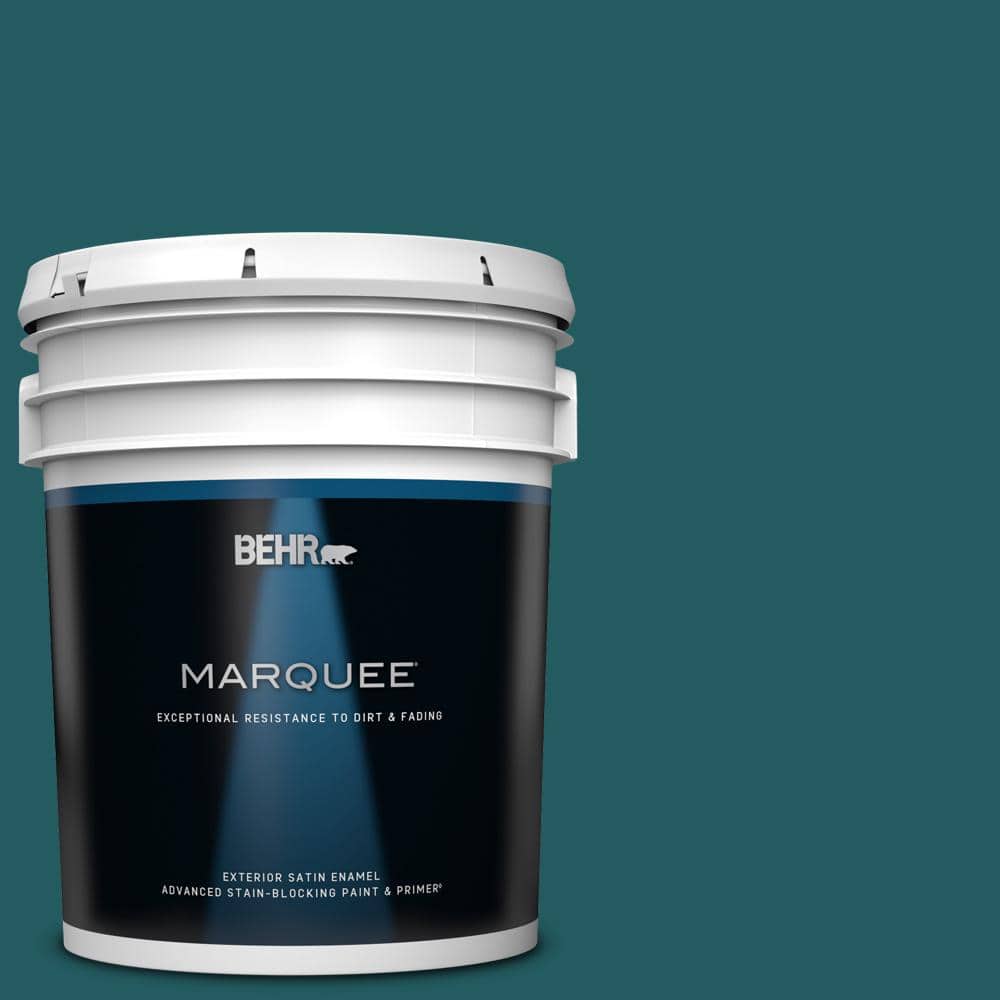 BEHR MARQUEE 5 gal. #S450-7 Tsunami Satin Enamel Exterior Paint ...