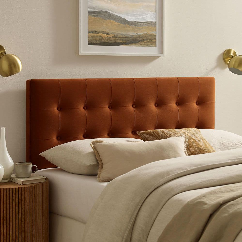 MODWAY Emily King Size Performance Velvet Headboard in Rust MOD-7286 ...