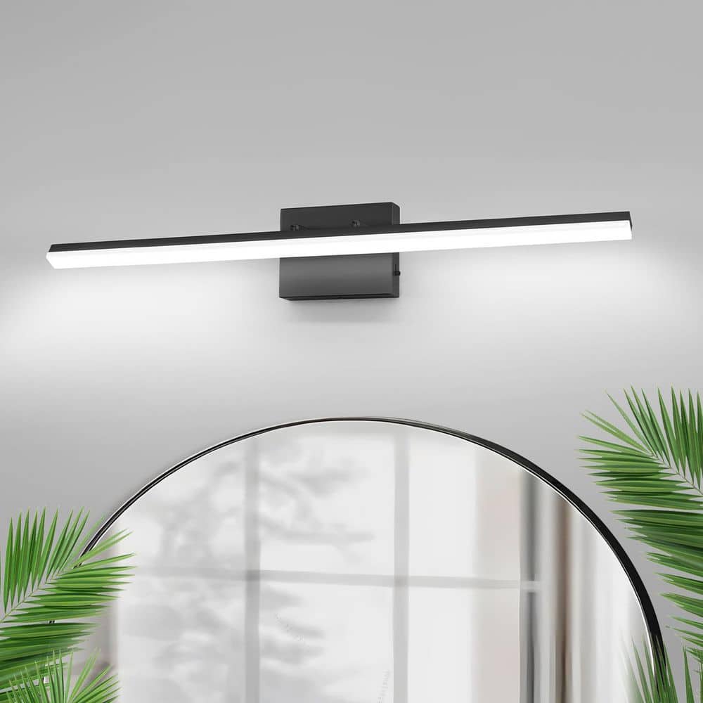 Emeritpro 31.5 in. Black Powder-Coated LED Vanity Light Bar, Dimmable ...
