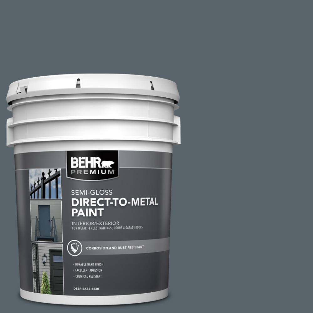 BEHR PREMIUM 5 gal. #N490-6 Calligraphy Semi-Gloss Direct to Metal ...