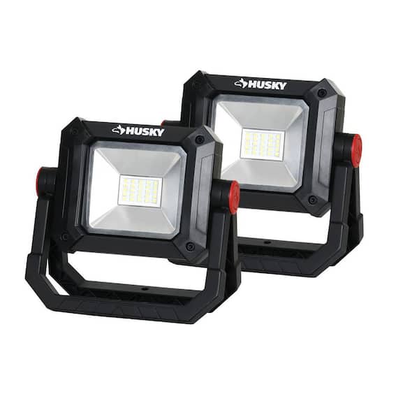 Husky 1500 Lumen Portable Rechargeable LED Work Light, (2-Pack) EL2206 ...