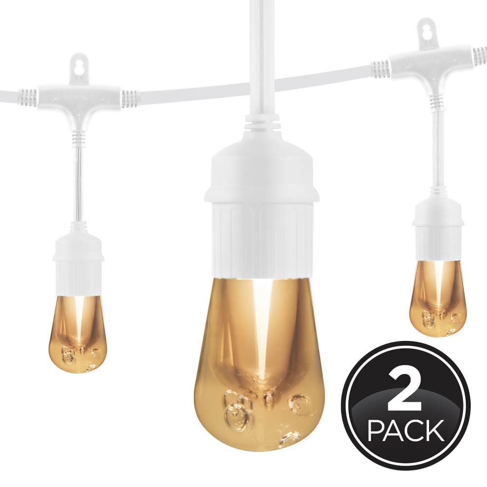 Enbrighten 12 Bulb 24 ft. Outdoor/Indoor LED String Light with White ...