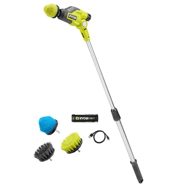RYOBI USB Lithium Telescoping Power Scrubber Kit with 2Ah Battery ...