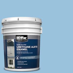 BEHR PREMIUM 1 gal. #M520-3 Charismatic Sky Urethane Alkyd Satin Enamel ...