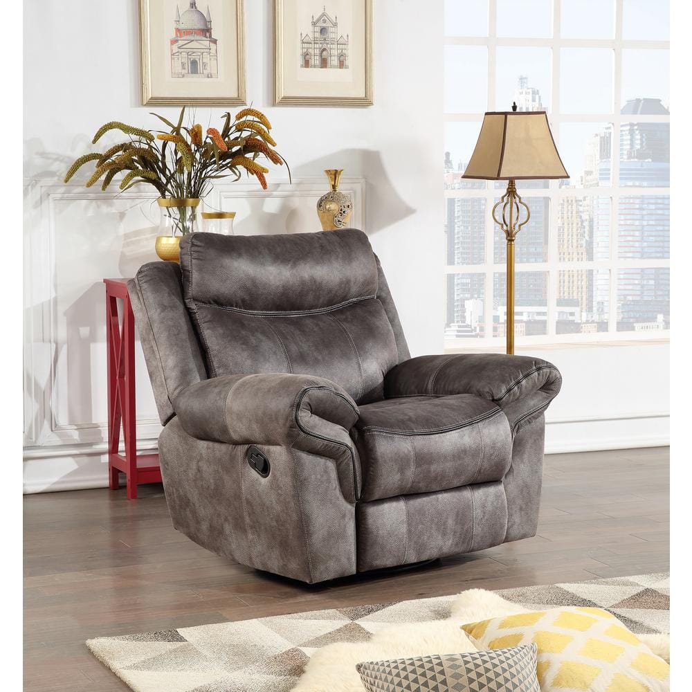 Steve Silver Nashville Upholstered Gray Glider Recliner Grey NH850RG ...