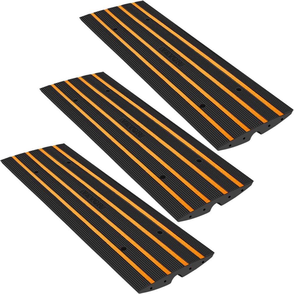 VEVOR 48.8 in. x 16.1 in. x 2.6 in. Black Driveway Curb Ramp 1 Channel ...