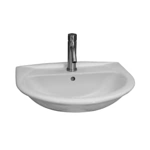 Barclay Products Compact 450 Wall-Hung Bathroom Sink in White 4-614WH - The Home Depot