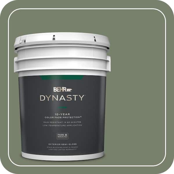 BEHR DYNASTY 5 gal. #430F-5 Bahia Grass Semi-Gloss Exterior Stain ...