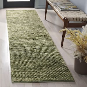 SAFAVIEH Natura 9 ft. x 12 ft. Green/Ivory Textured Solid Area Rug ...