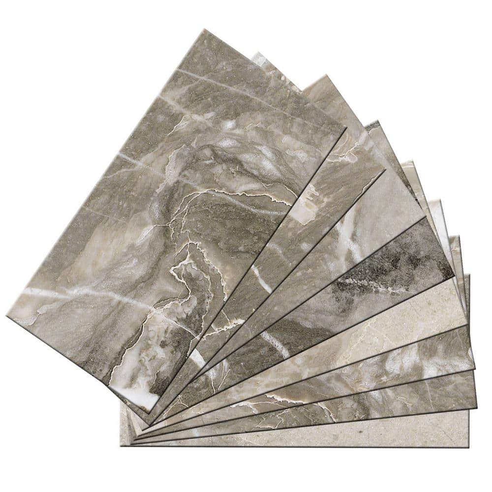 SkinnyTile 3 in. x 6 in. x 2mm Skinny Peel and Stick Glass Skin Wall ...