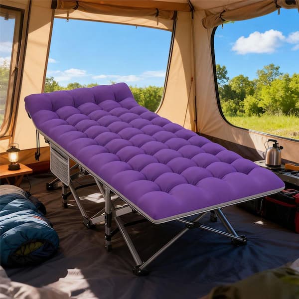 Wildaven Adult Heavy-Duty Folding Camp Bed, 28 in. Extra Wide Sturdy ...