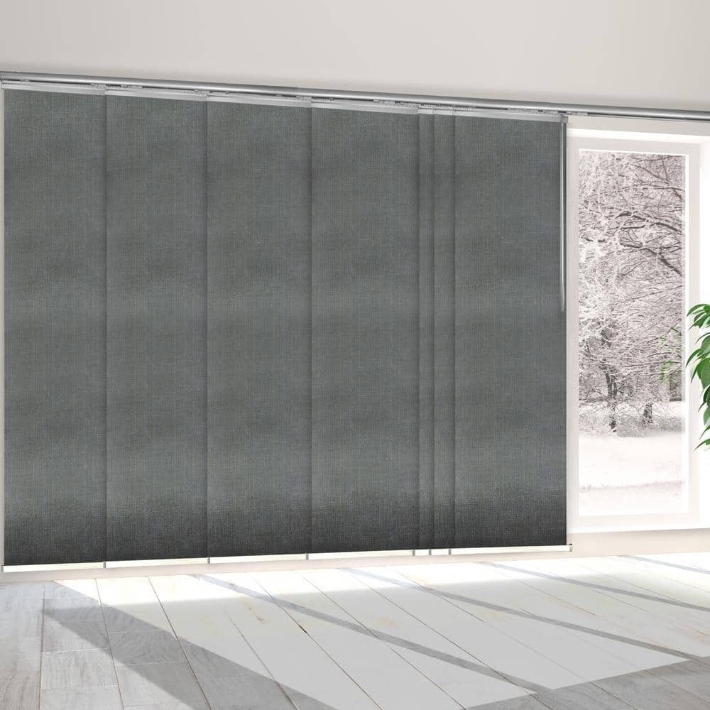 EMOH Metallic 110 in. - 153 in. W x 94 in. L Adjustable 7- Panel Satin ...