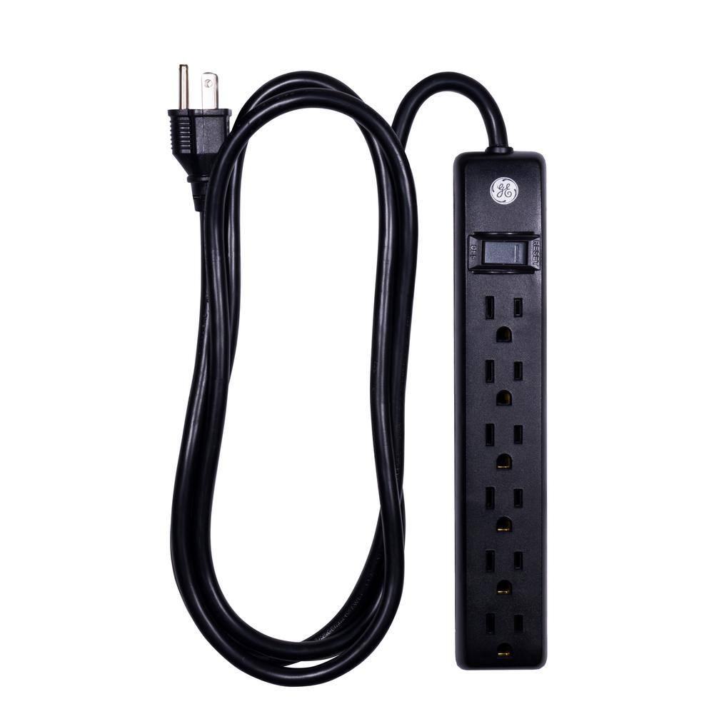 GE 6-Outlet Power Strip, Black 14088 - The Home Depot
