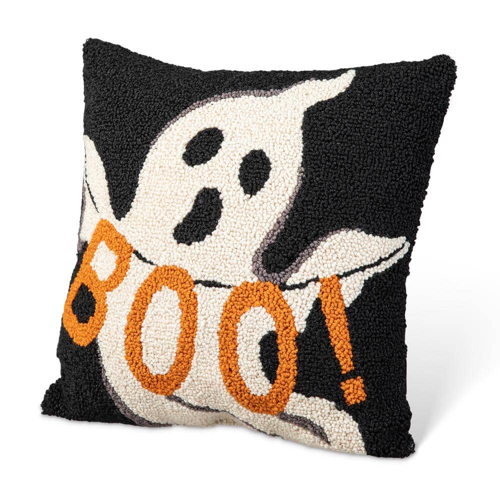 Glitzhome 14 in. H Hooked Halloween Ghost "BOO" Pillow 2006500004 - The ...