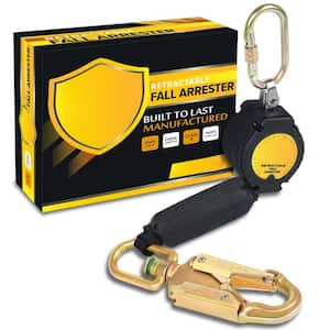 11 ft. Retractable Lifeline Fall Protection Safety Yoyo with Large Hook for Construction ...