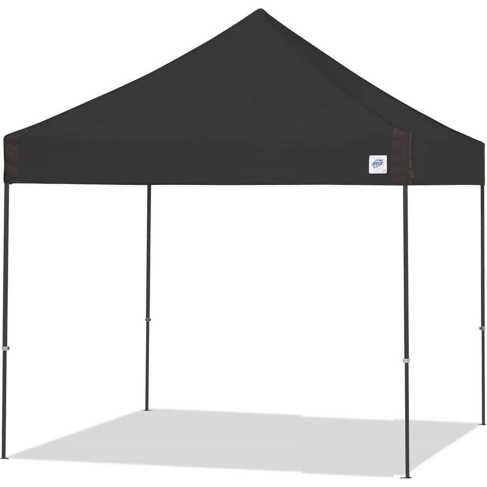 E-Z UP Pyramid Series 10 ft. x 10 ft. Black Instant Canopy Pop Up Tent ...