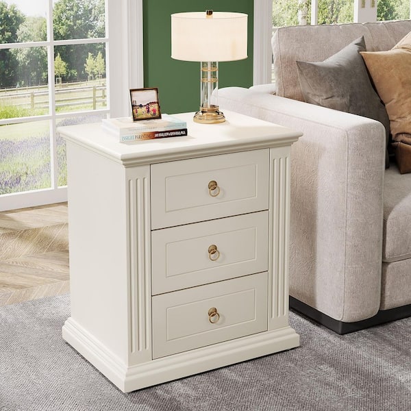 BYBLIGHT Kerlin Beige Rectangle Wood End Side Table Modern Simple ...