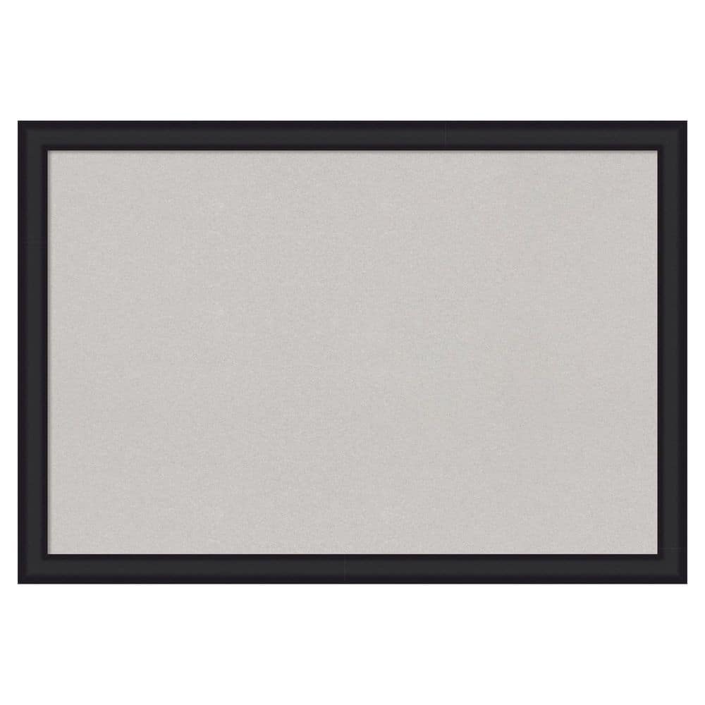 Amanti Art Oliver Black Narrow 39 in. x 27 in. Wood Framed Grey Cork ...