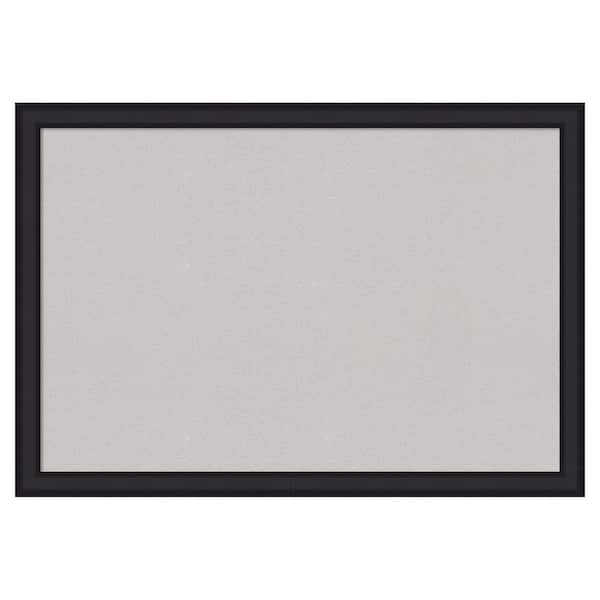 Amanti Art Oliver Black Narrow 39 in. x 27 in. Wood Framed Grey Cork ...