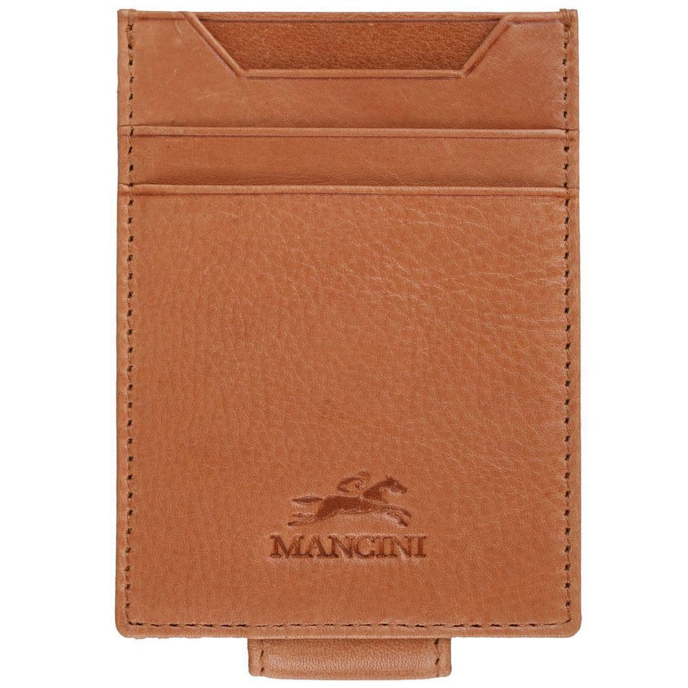MANCINI Bellagio Collection Cognac Leather Magnetic RFID Money Clip ...