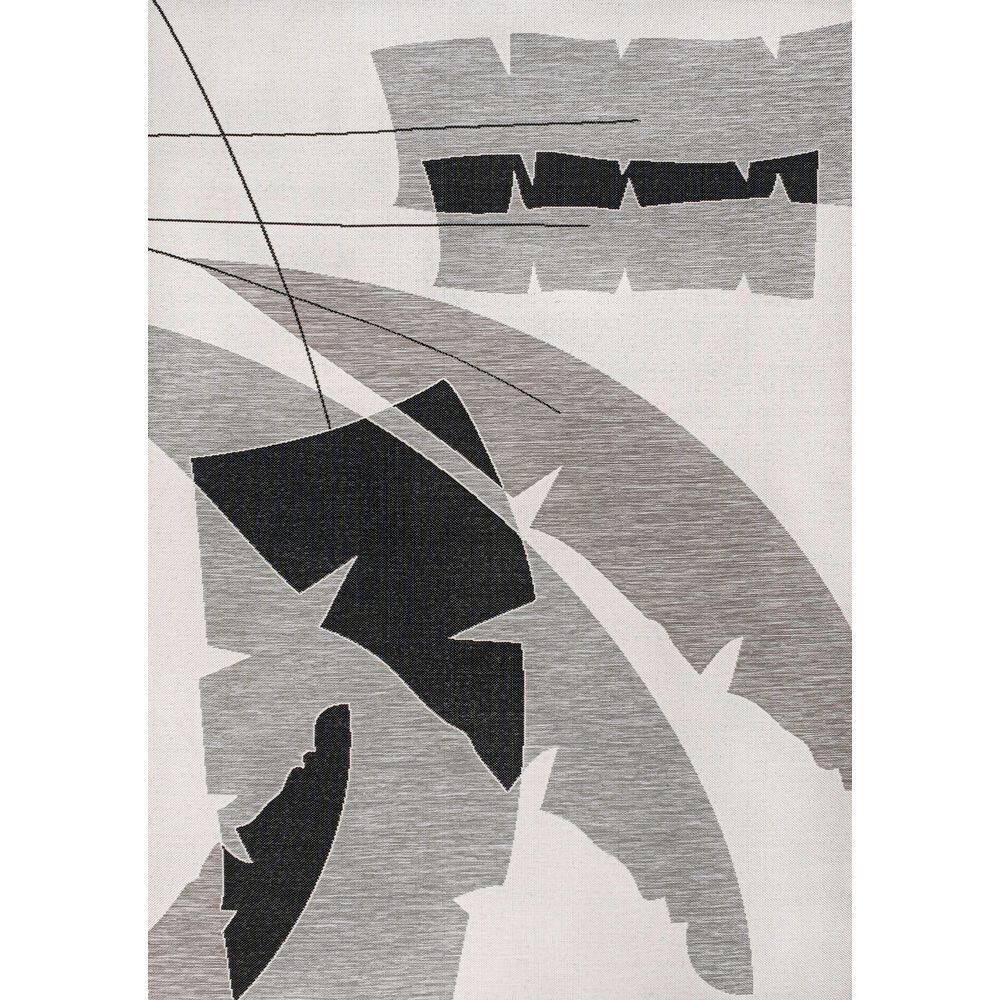 JONATHAN Y Shelby Coastal Vintage Abstract Palm Leaf Gray/Cream 8 ft. x 10 ft. Indoor/Outdoor ...