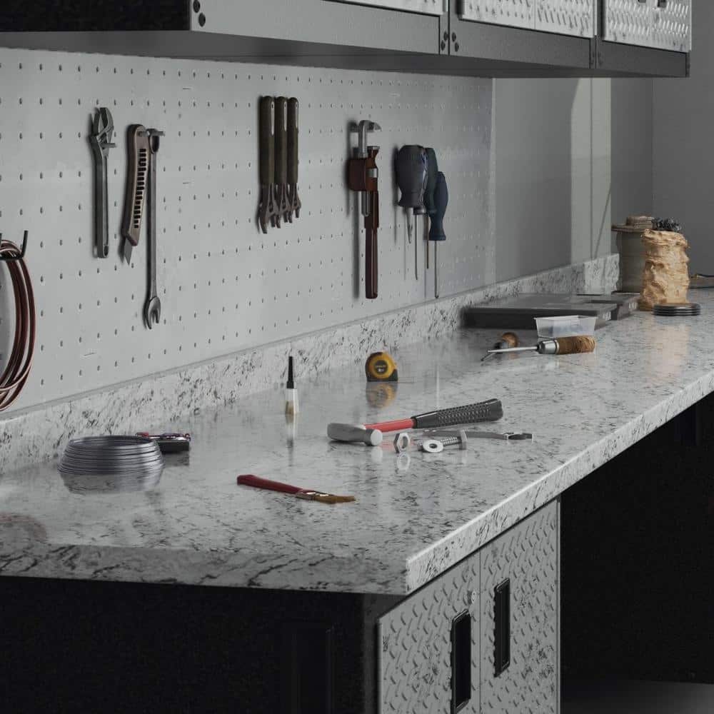 Buy Formica 4 ft. Laminate Countertop Kit Included in Textured White ...