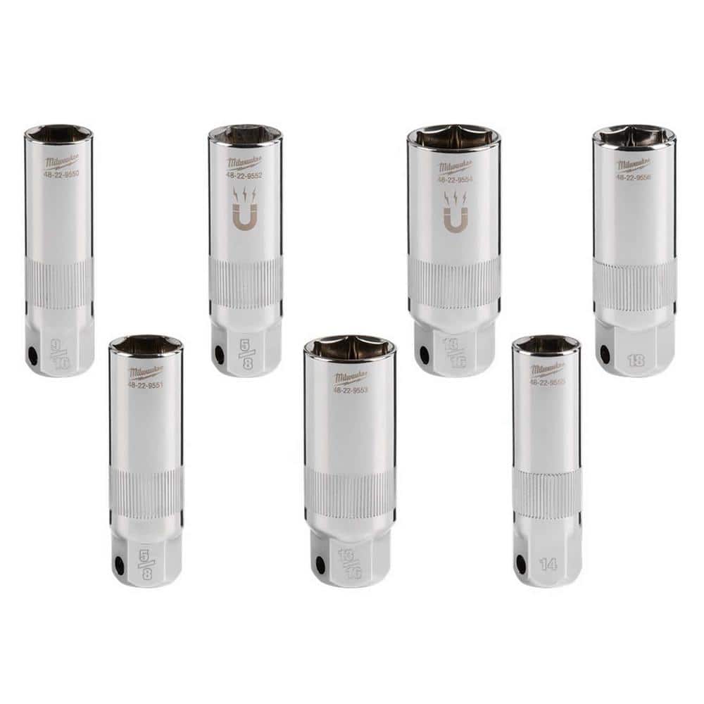 Milwaukee Spark Plug Socket Set (7-Piece) 48-22-9550-7PC - The Home Depot