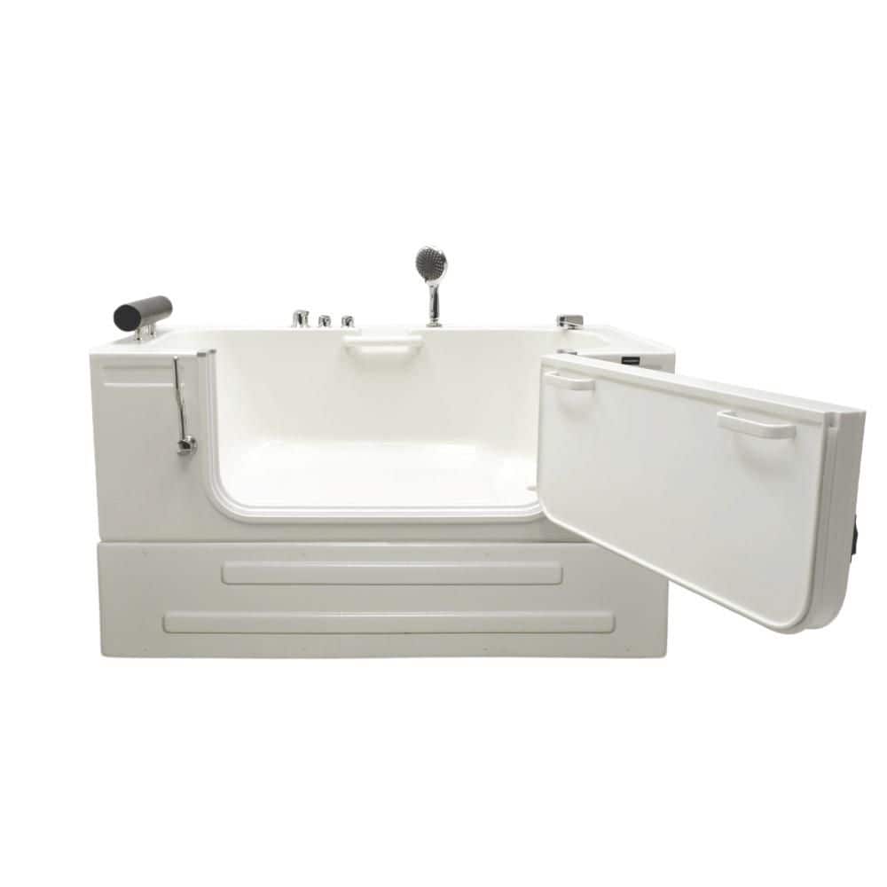 Homeward Bath Neptune 59 in. x 32.25 in. Right Drain Slide-In Soaking ...
