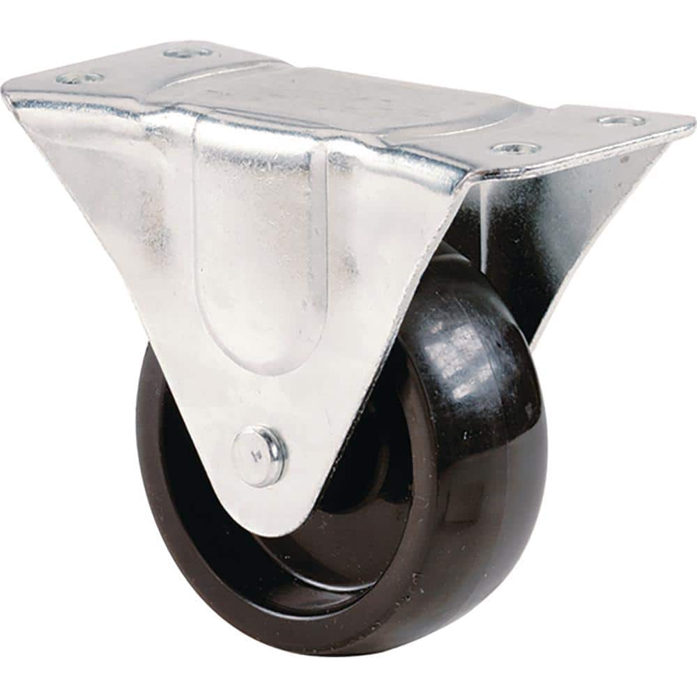 Shepherd 2 in. Black Polypropylene and Steel Rigid Plate Caster with ...