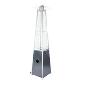 HEATAK 70, 000 BTU Stainless Steel Propane Standing Patio Heater, Wood ...