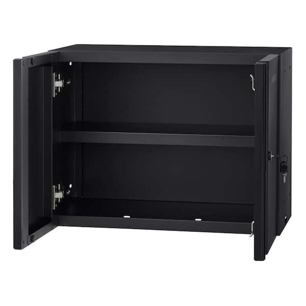 Husky G2402W US Regular Duty Welded 24 Gauge Steel Wall Mounted Garage Cabinet in Black 24 in. W x 18 in. H x 12 in. D