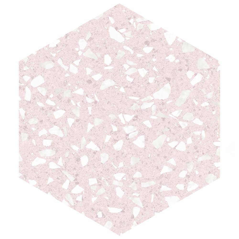 Merola Tile Venice Hex Pink 8-5/8 in. x 9-7/8 in. Porcelain Floor and ...