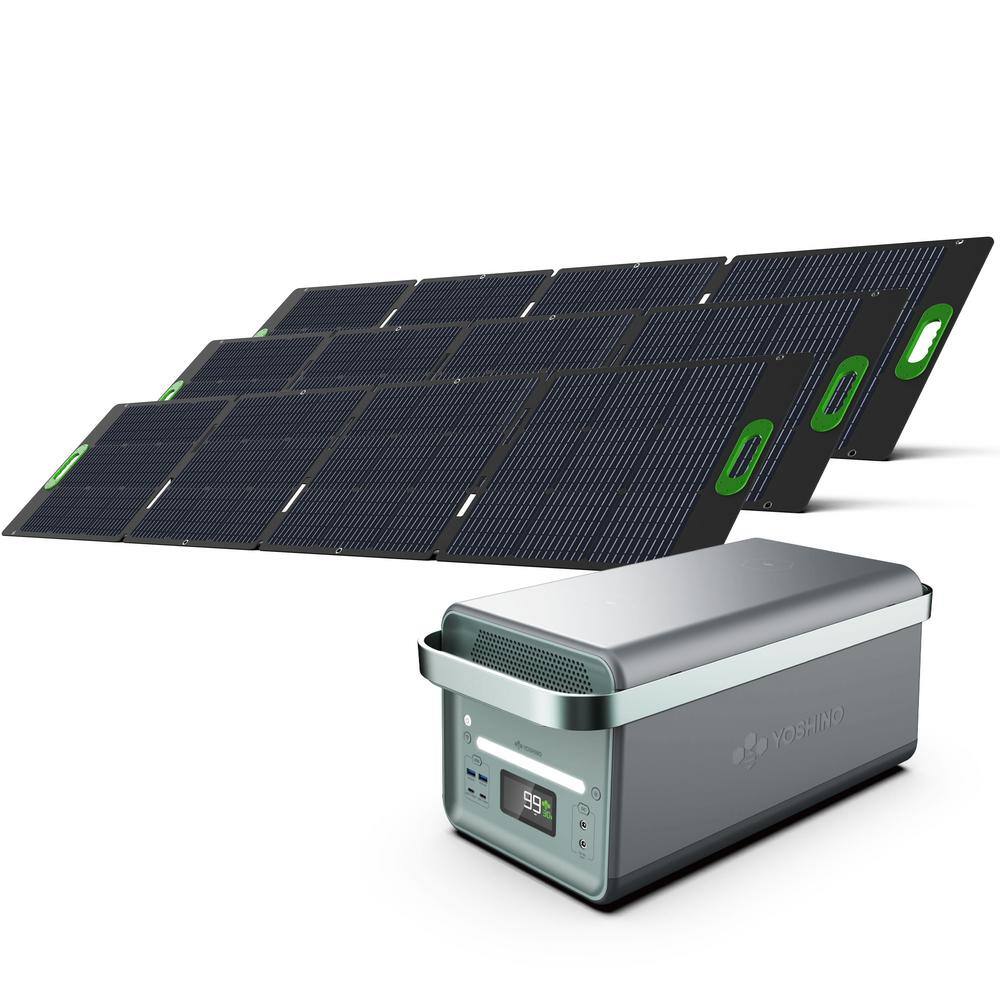 YOSHINO Solid-State Solar Battery Generator 4,000W (2,611Wh) Button ...