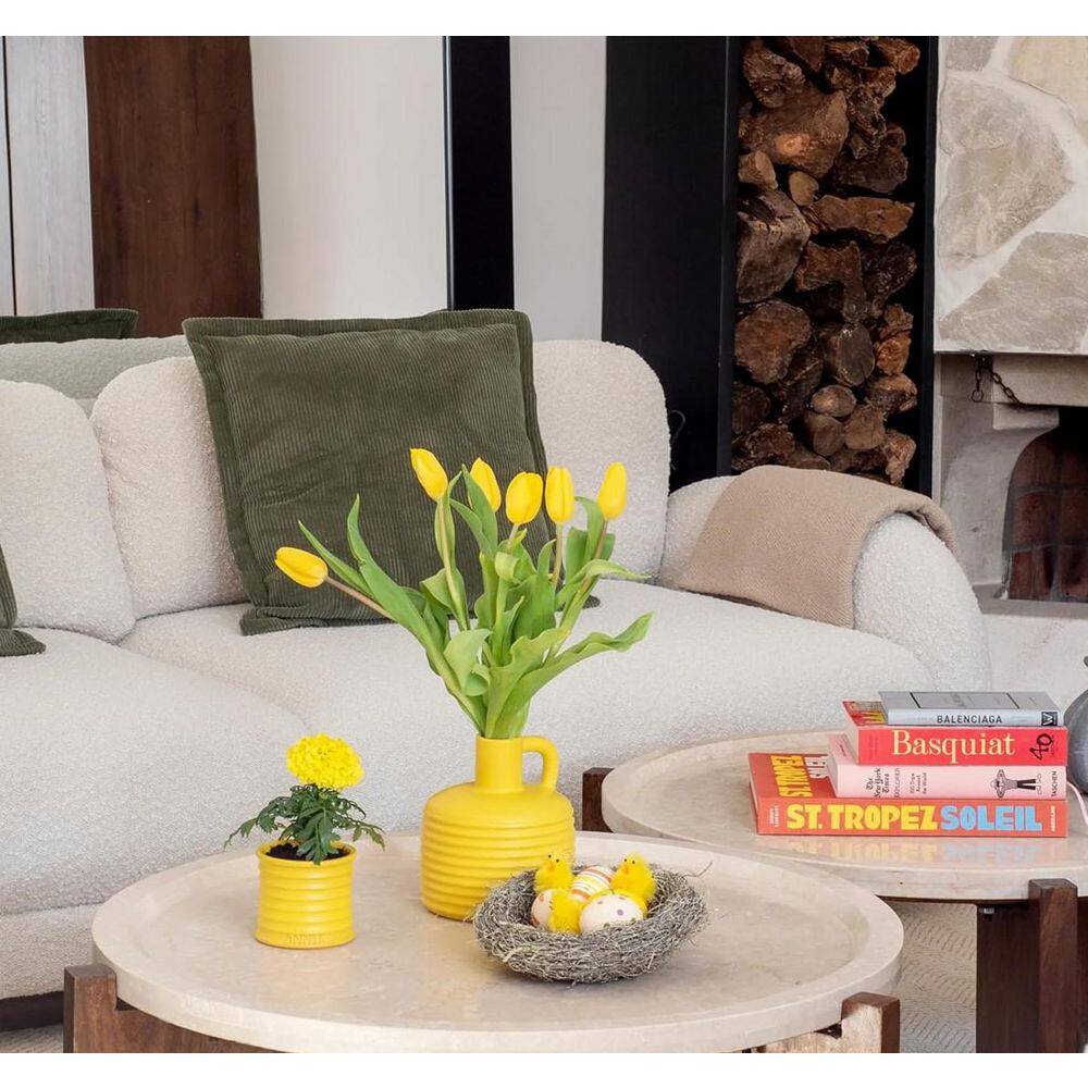 8.5 in. Yellow Cylinder Ceramic Decorative Handmade Bud Vase UM8151 ...