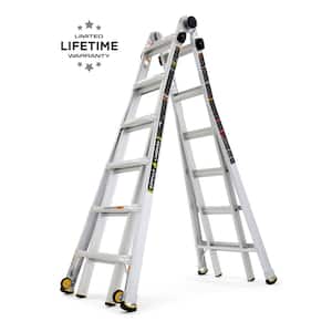 Werner 22 ft. Reach Aluminum 5-in-1 Multi Position Pro Ladder with ...