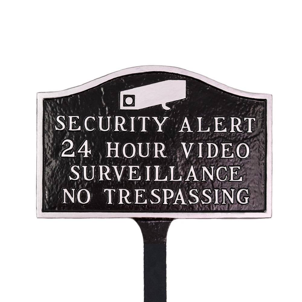 Montague Metal Products Security Alert Small Statement Plaque with Lawn ...