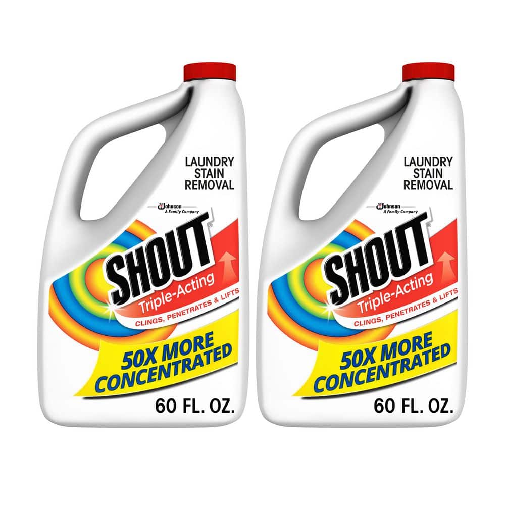 Shout 2-pack Combo 60 fl. oz. Triple-Acting Liquid Refill Fabric Stain ...