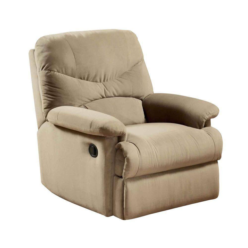 Benjara Deby Beige Soft Microfiber Foam Cushioned Seat Recliner ...