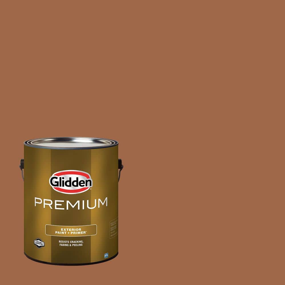 Glidden Premium 1 gal. PPG1069-6 Foxfire Brown Flat Exterior Latex ...