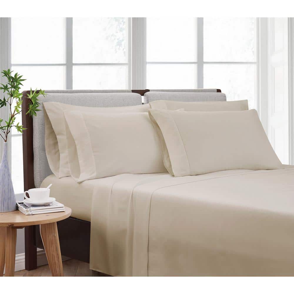 CANNON Solid Khaki Split King 7 Piece Sheet Set SS3941KHSK-4200 - The ...
