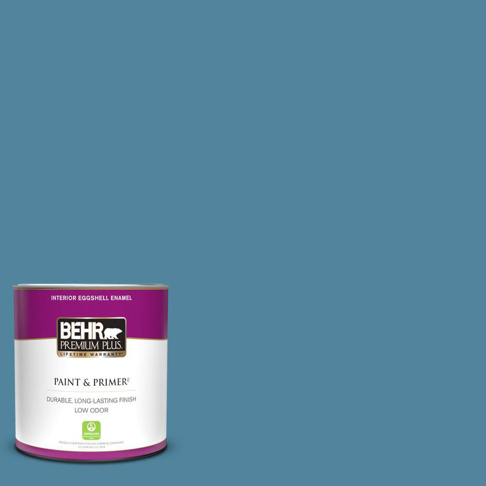 BEHR PREMIUM PLUS 1 qt. #S490-5 Jay Bird Eggshell Enamel Low Odor ...