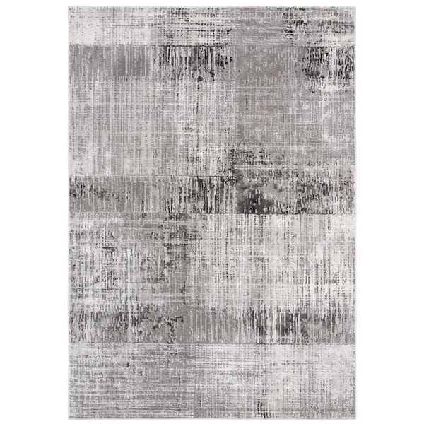 SAFAVIEH Craft Gray/Dark Gray 7 ft. x 9 ft. Plaid Abstract Area Rug ...