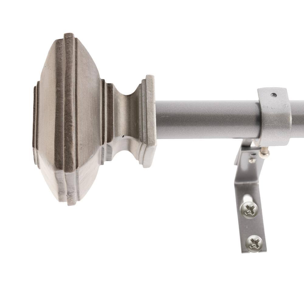 Decopolitan 3/4" Square Bay Window Curtain Rod Venetian Silver 31123-VS ...
