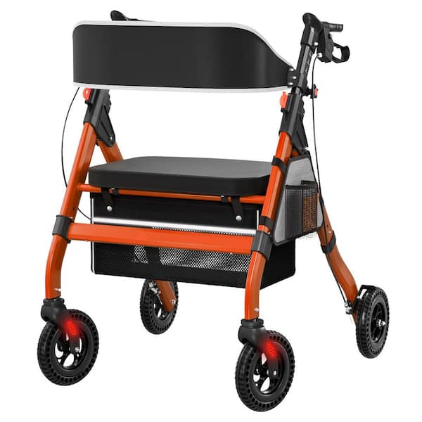Reviews for Anqtovp 4-Wheel Rollator Walker with Seat, Heavy-Duty ...