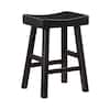 Benjara 24.5 in. Black Backless Wood Bar Stool (Set of 2) BM314438 ...
