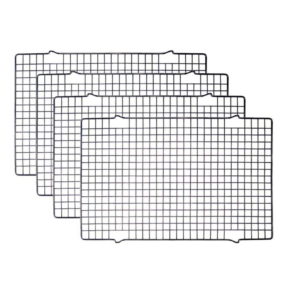 Wudkey Heavy-Duty Steel Wire Black Cooling and Baking Racks, 4-Pack ...