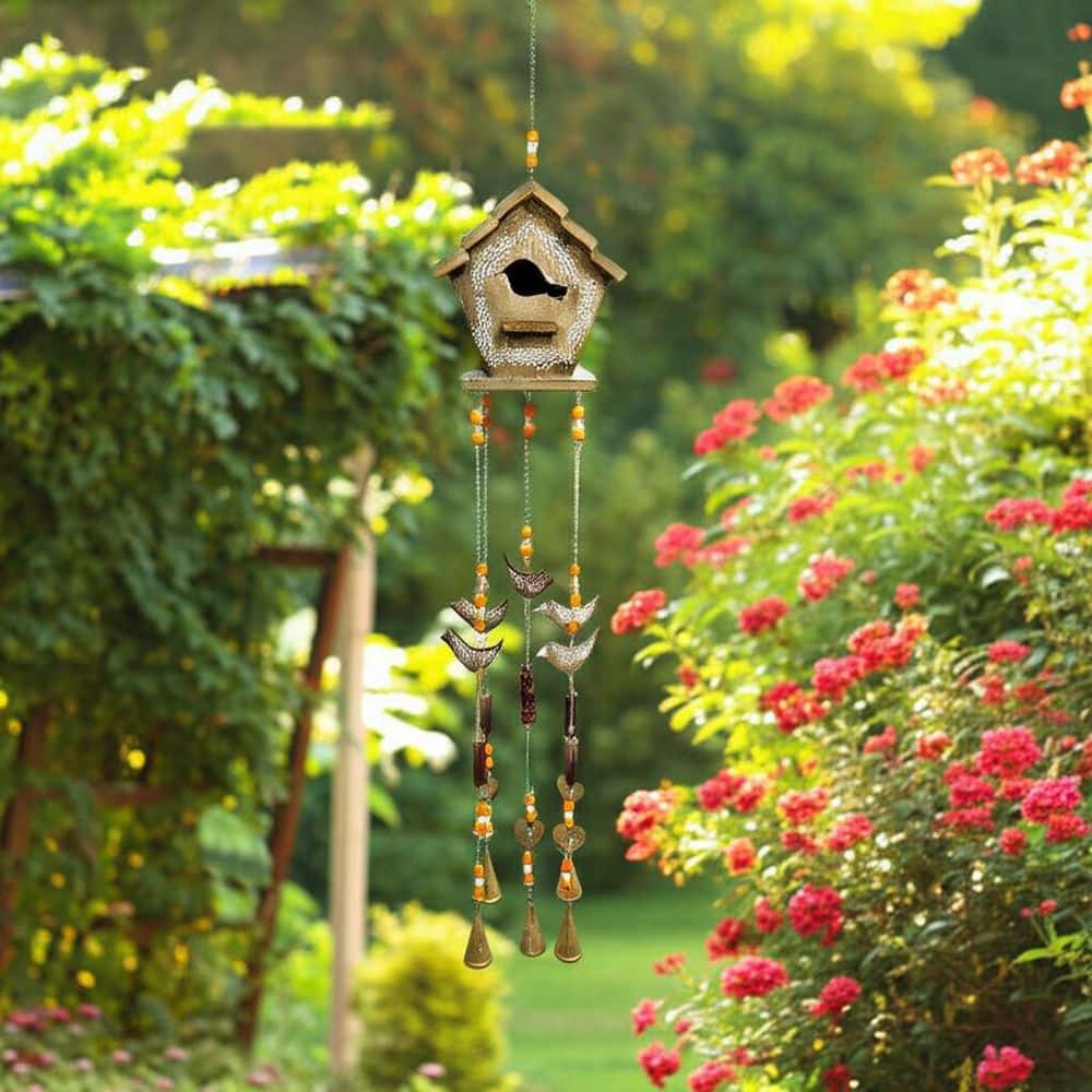 Liv & Skye Brown 38 in. x 7 in. Wood Novelty Hand Painted Birdhouse ...
